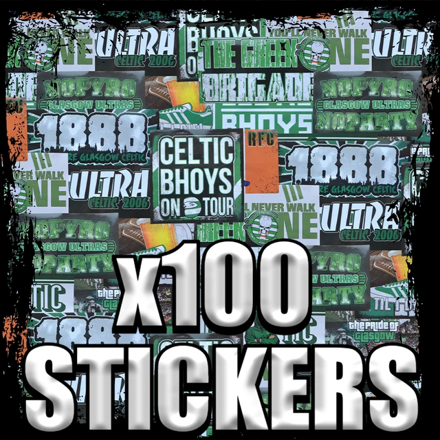 100X CELTIC ULTRAS Stickers - Inspired by Glasgow, Casuals, Green ...