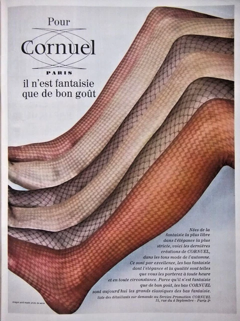 PUBLICITÉ DE PRESSE 1968 Les Bas Cornuel Il N'est Fantaisie Que De Bon ...