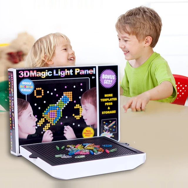 296 PEGS MAGIC Screen Toy 3D Pixel Art Light Set Gioco Luminoso Regali ...