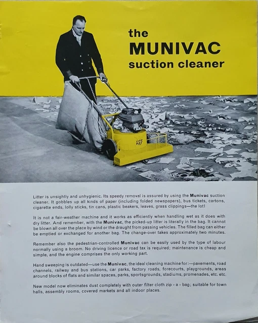THE MUNIVAC SUCTION Cleaner 2pg leaflet/brochure 1960's?? £2.50 ...