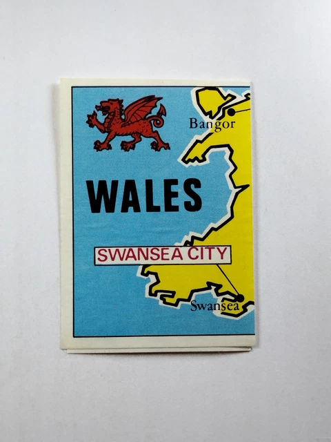 FIGURINA FOOTBALL CLUBS PANINI 1975 MAP OF WALES n 299 REC EUR 1,80 ...