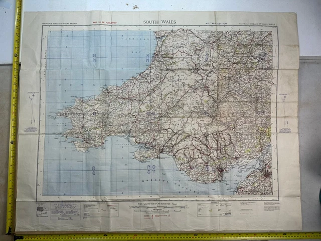 ORIGINAL WW2 BRITISH Army OS Map of England - Showing RAF Bases ...