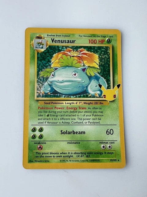 POKEMON CARD VENUSAUR 15/102 Celebrations 25th Anniversary Base Set ...