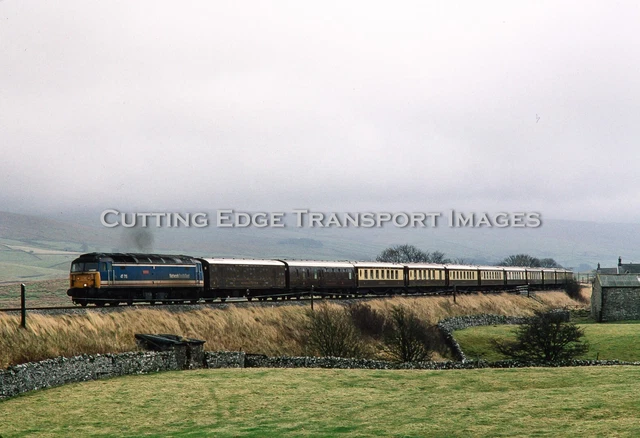 ORIGINAL RAILWAY SLIDE: 47715 & VSOE Pullmans at Selside 05/12/1993 41 ...