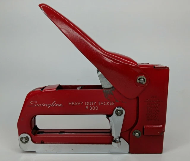 VINTAGE RED SWINGLINE Heavy Duty Staple Gun Tacker #800 $16.99 - PicClick