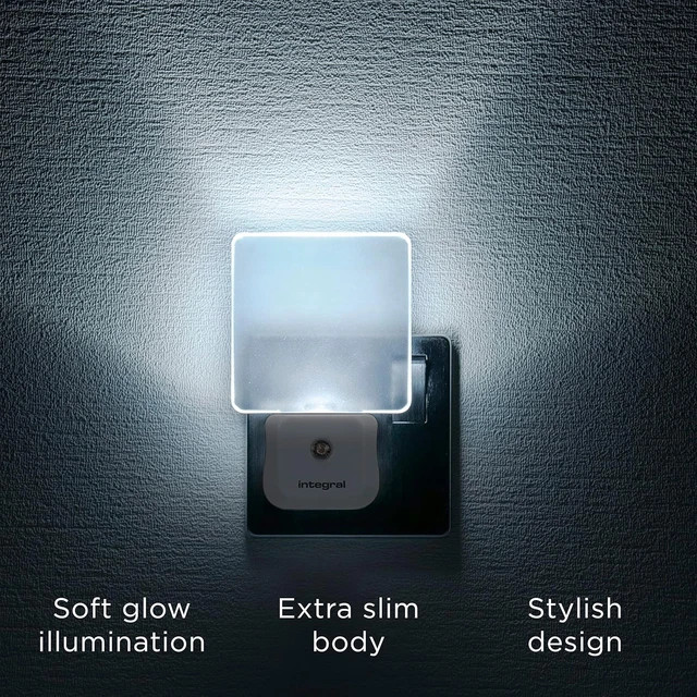 INTEGRAL LED AUTO Sensor Night Light Plug In Dusk to Dawn White 1-Pack ...