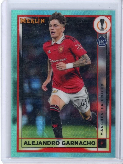 ALEJANDRO GARNACHO 2022-23 Topps Merlin chrome UEFA Aqua Prism #96 ...