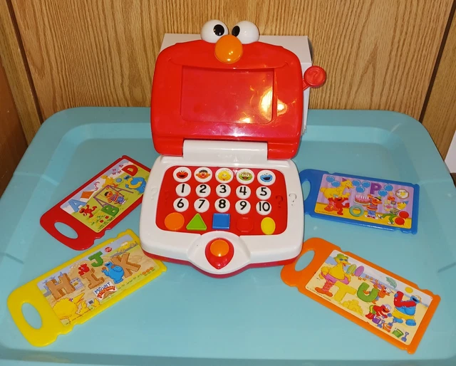 MATTEL SESAME STREET Elmo Talking Laptop Computer COMPLETE 4 Learning ...