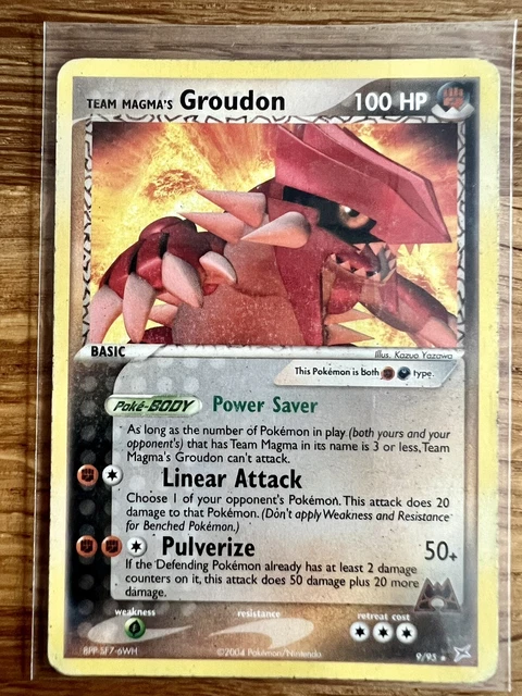 ALTE POKEMON KARTE Team Magmas Groudon 9/95 EX Team Magma vs Team Aqua ...