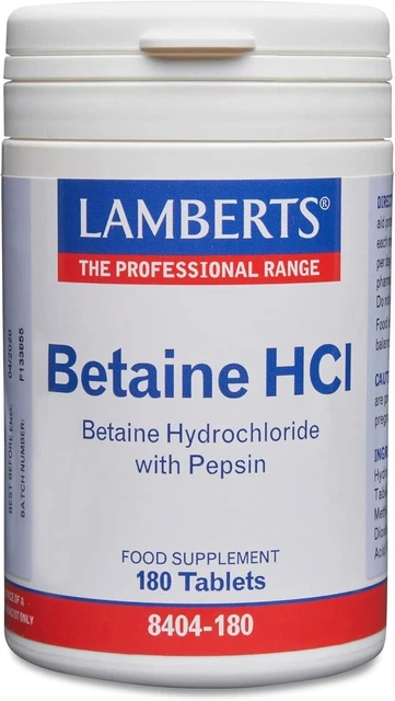 BETAINE HCL 324 mg Pepsin 5mg - 180 Tablets, 169.9 gram, 1 £32.99 ...