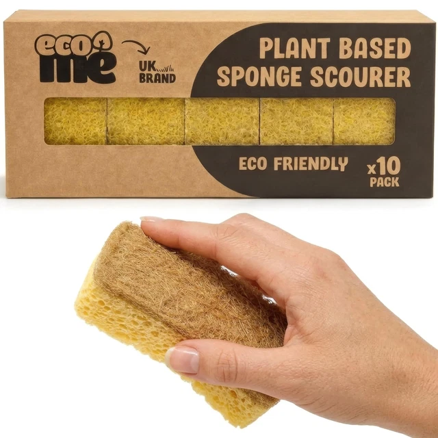 ECOME CELLULOSE KITCHEN Washing Up Sponges 10 Pack Eco Friendly Home ...