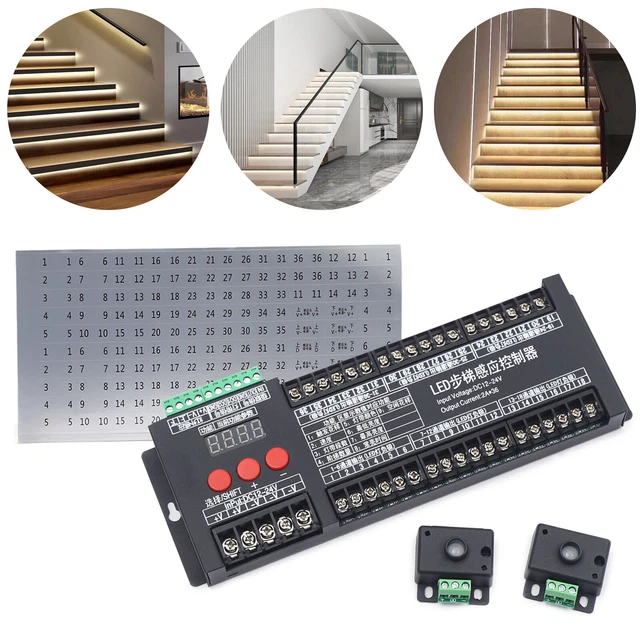 LED STAIRWAY LIGHT Controller Smart Stair Lighting Motion Sensor 36 ...