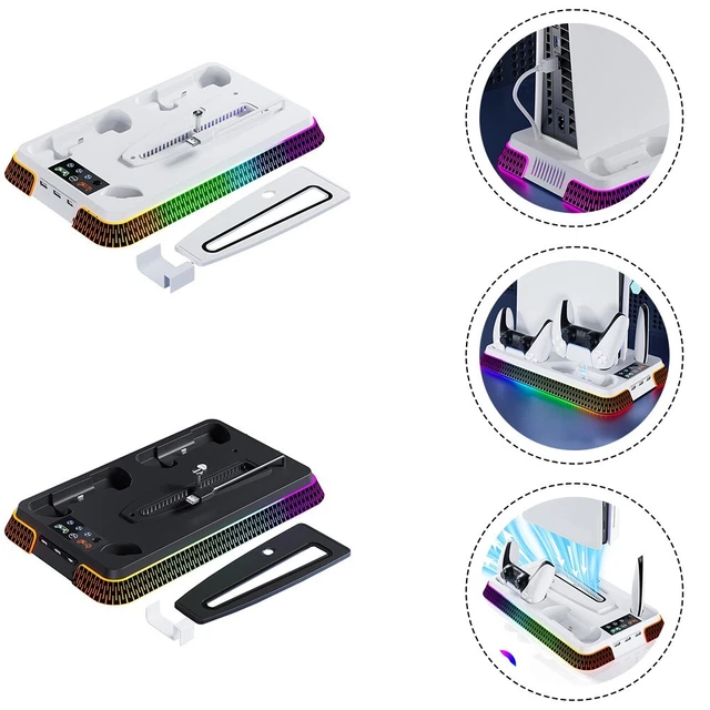 ENHANCED COOLING STATION and Vertical Stand for Controllers of For PS5 ...