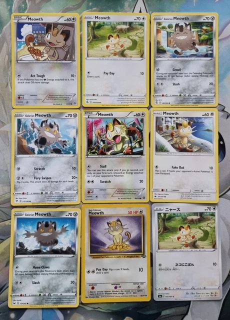 POKEMON CARD MEOWTH Bundle Jungle galarian fusion vivid sword shield ...