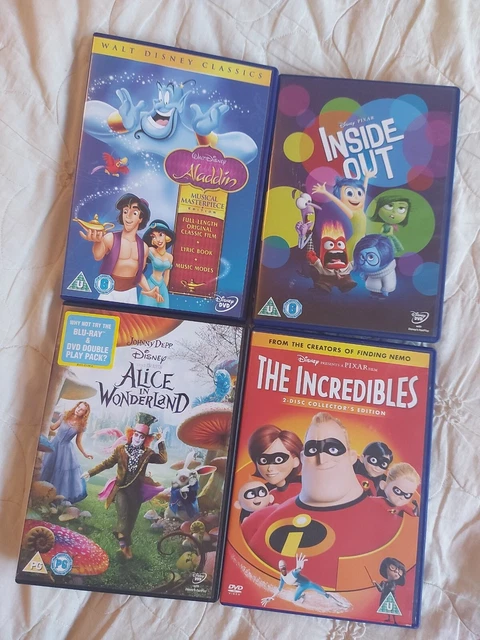 DISNEY BUNDLE/LOT. DVD. Aladdin, Inside Out, Alice/Wonderland, the ...