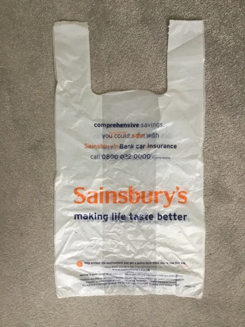 Vintage Sainsburys Clear Plastic Carrier Bag Retro Advertising £275 Picclick Uk