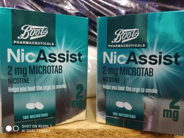 NICORETTE BOOTS MICROTABS 2 BOXES 200 SUBLINGUAL TABLETS 2mg EXPIRY ...