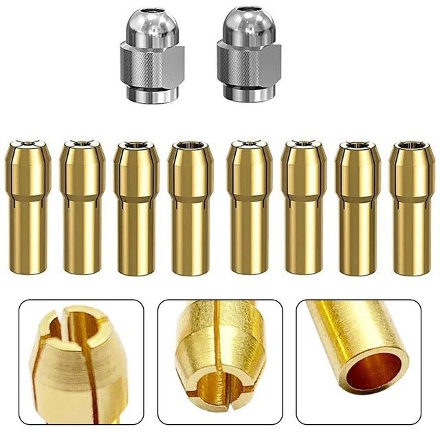 KIT D'OUTILS ÉCROU en laiton essentiel 10 x mandrins collet inclus pour ...