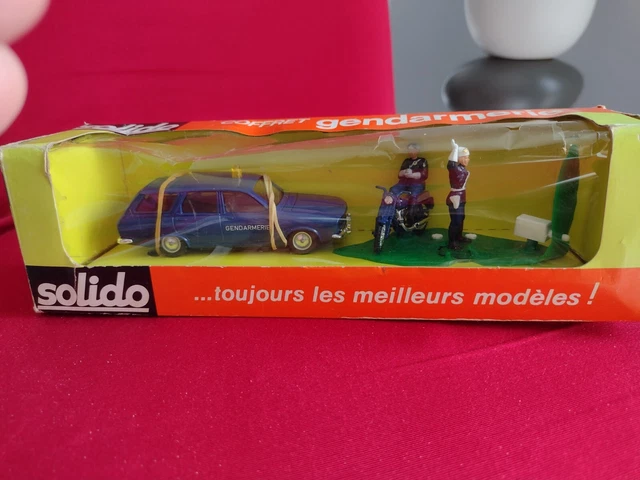 SOLIDO COFFRET GENDARMERIE 613 Renault 12 break moto BSA radar complet ...
