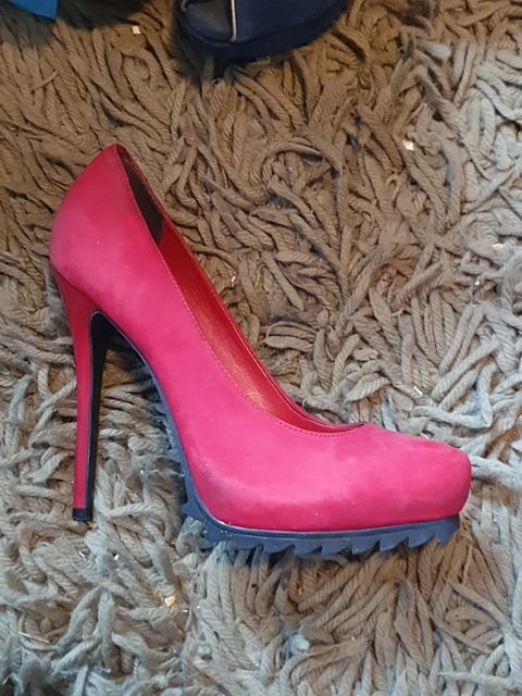 River Island Red High Heels Uk 6 Suede £35 00 Picclick Uk
