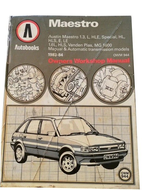 AUTOBOOKS ATELIER MANUEL 944 pour Austin MG Rover Maestro 83-84 1.3-1 ...