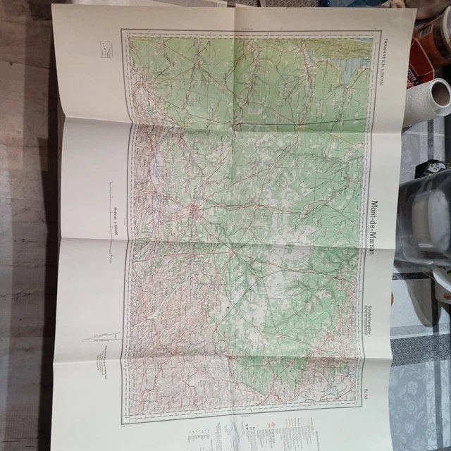 CARTE ALLEMANDE WW2 1940 région Mont De Marsan Dax Roquefort dispo liste 39/45 EUR 13,00 ...