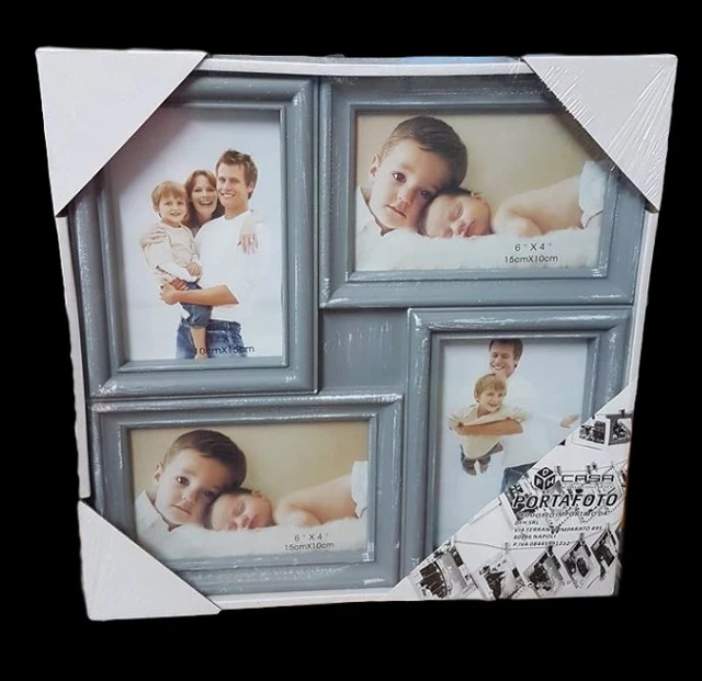 CADRE MULTI-IMAGES MUR 4 Photo 15x10 Porte Photographie Effet Vintage ...