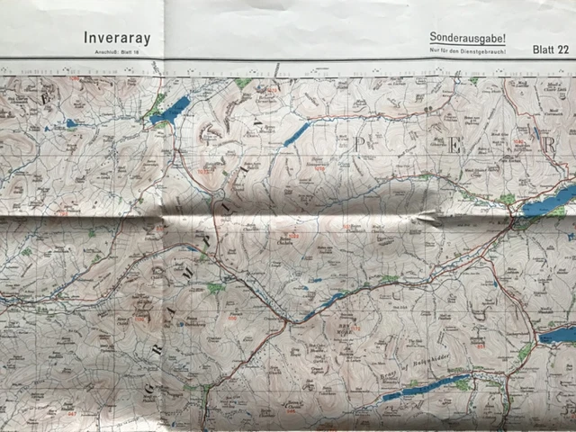 ORIGINAL WW2 GERMAN Military 1:100,000 Map Of Inveraray, Scotland £8.00 ...