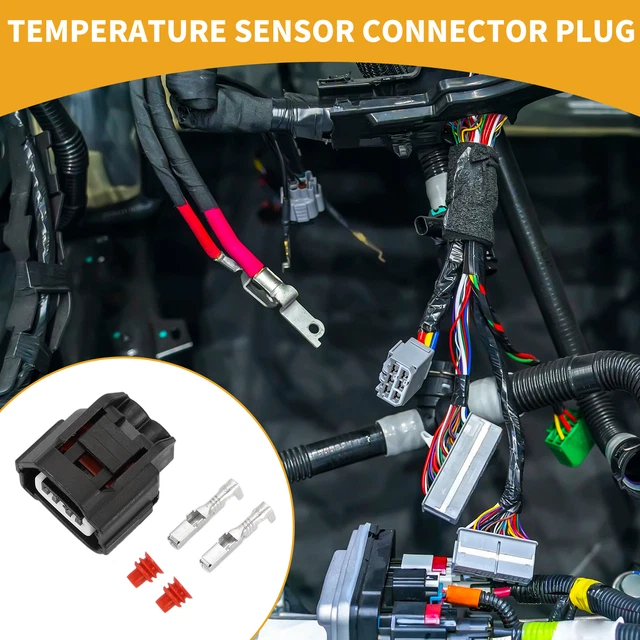 2 PIN TEMPERATURE Sensor Connector Plug for Toyota 1 Set Plastic Black ...