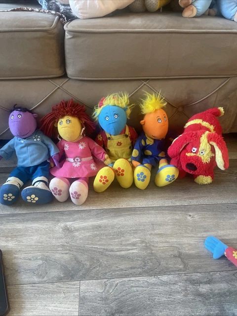 5 TAGGED FULL Set 13" Tweenies Soft Toys Bella Jake Milo Fizz Doodles ...