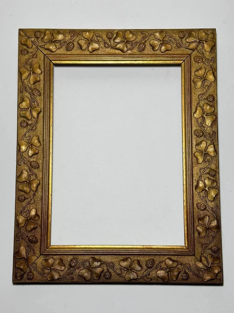 ANTIQUE GESSO CLOVER Acorn Picture Frame $175.00 - PicClick CA