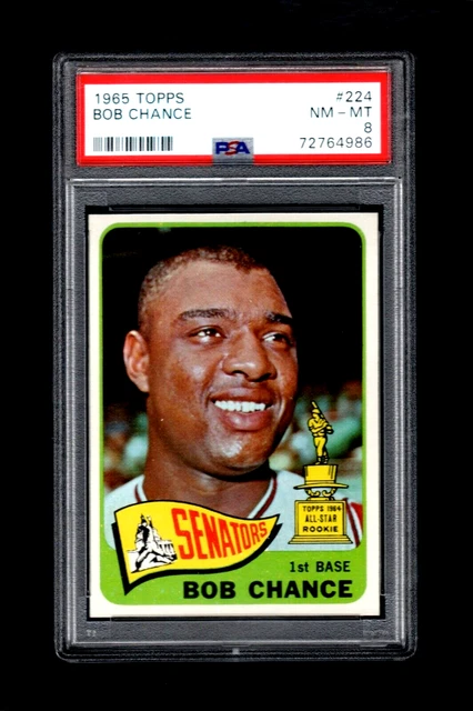 1965 TOPPS #224 BOB CHANCE recrue étoile PSA 8 NM-MT HAUT DE GAMME ...