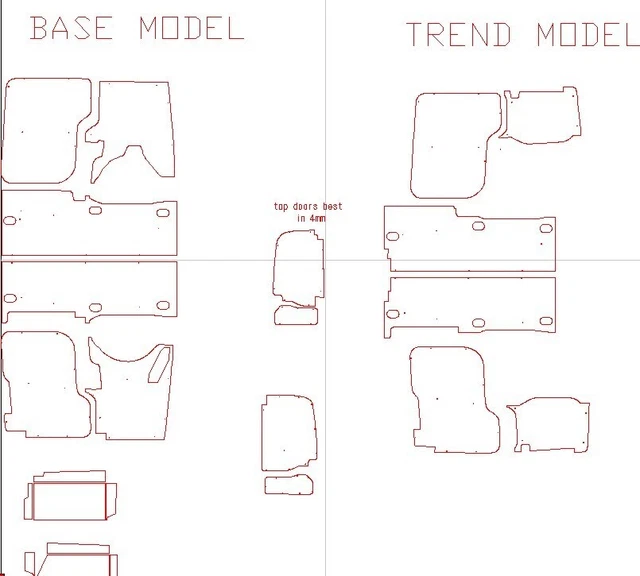 FORD CONNECT LWB ply lining kit DXF file £16.50 - PicClick UK