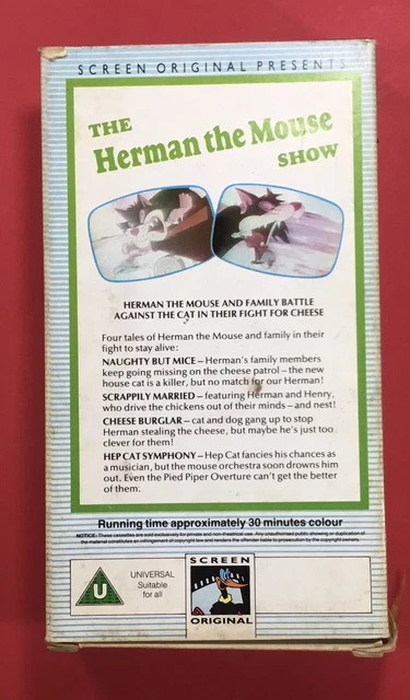 THE HERMAN THE Mouse Show, VHS Video Tape, Animated Cartoon £3.00 ...