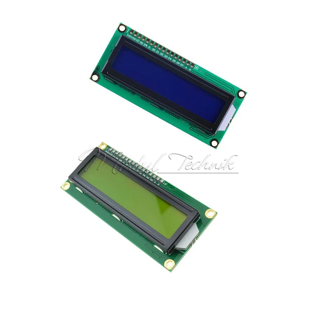 1602 LCD BLU/GIALLO 16X2 caratteri HD44780 3,3V/5V modulo display LCD ...