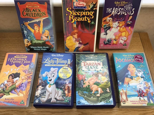 VINTAGE DISNEY VHS Videos X7 Lady & Tramp 2, Aristocats, Pocahontas ...