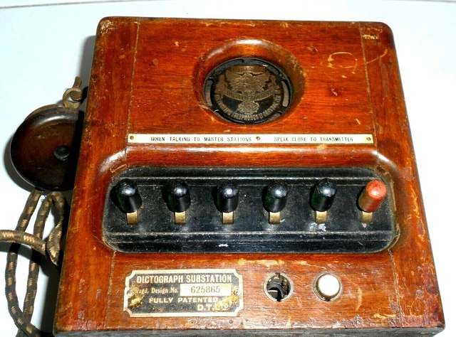 ANTIQUE C1926 DICTAPHONE DICTOGRAPH SUBSTATION AUSTRALIAN MADE VERY ...
