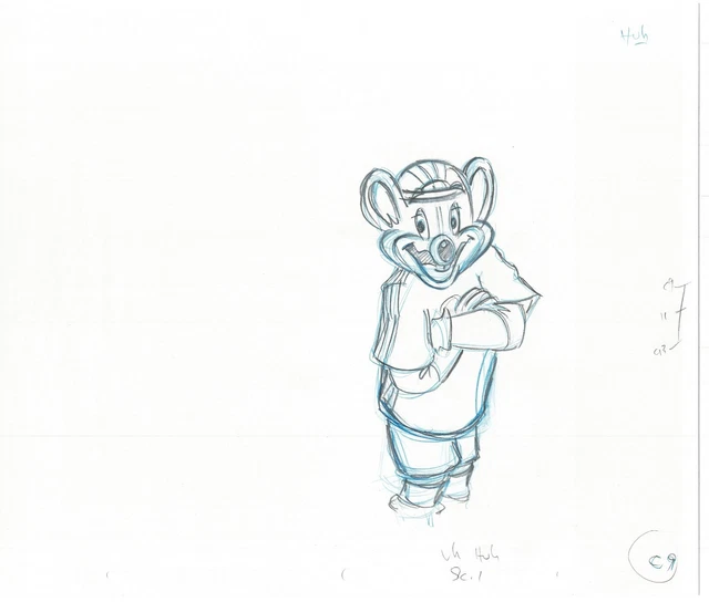CHUCK E CHEESE Pizza Commercial Production Animation Cel Drawing 2005 B ...