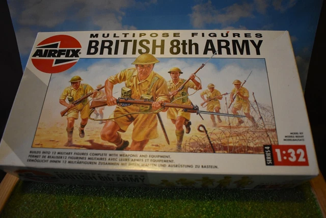 1/32 MAQUETTE AIRFIX multipose figures british 8th army désert WW2 EUR ...