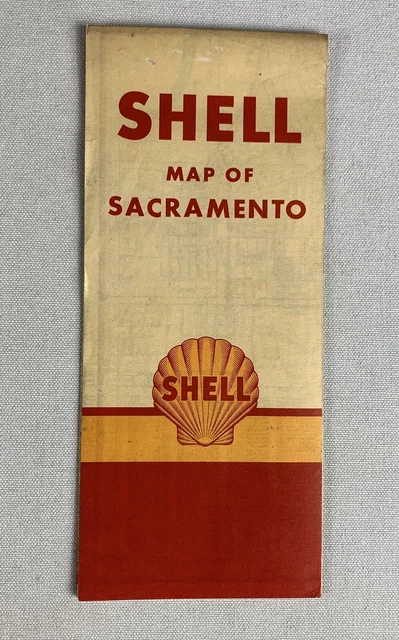 VTG SHELL GAS Station Oil Road Map Of Sacramento, Ca. 50S Petroliana ...