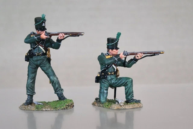 BRITAINS NAPOLEONIC 2 x BRITISH 95th RIFLES SOLDIERS FIRING ppg £34.50 ...