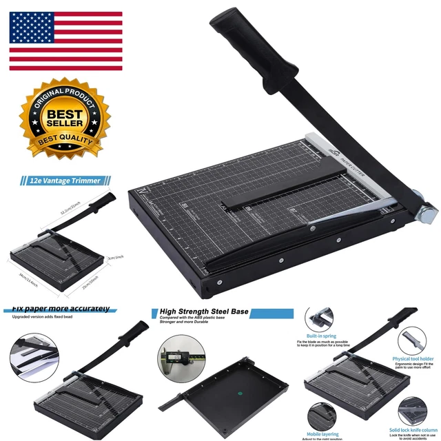 12-INCH HEAVY-DUTY GUILLOTINE Paper Cutter with Safety Guard - 15 Sheet ...