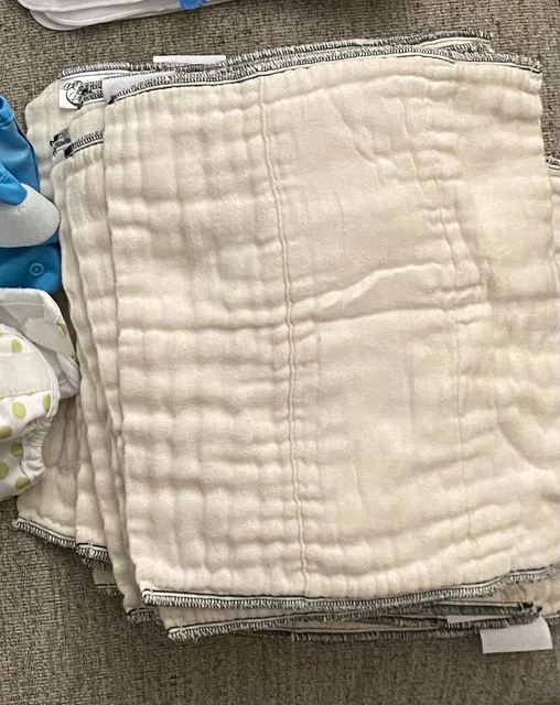 17 NICKI'S ORGANIC Prefolds- dark green edge $14.99 - PicClick