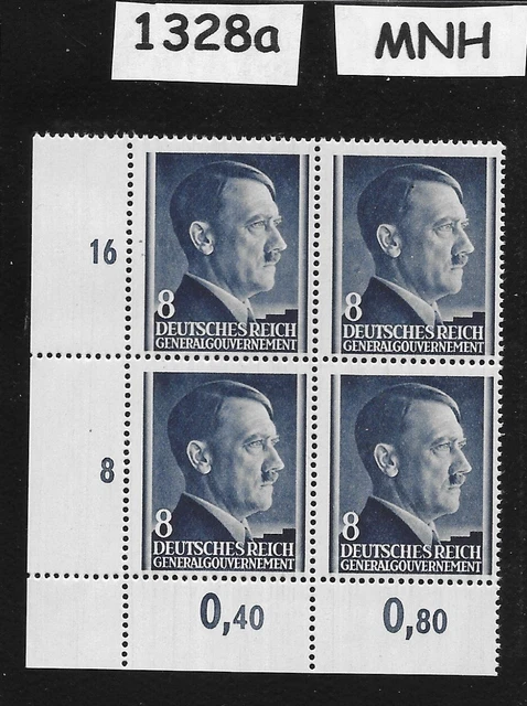 MNH STAMP BLOCK Sc N78 Adolf Hitler & WWII Germany Occupied Poland ...