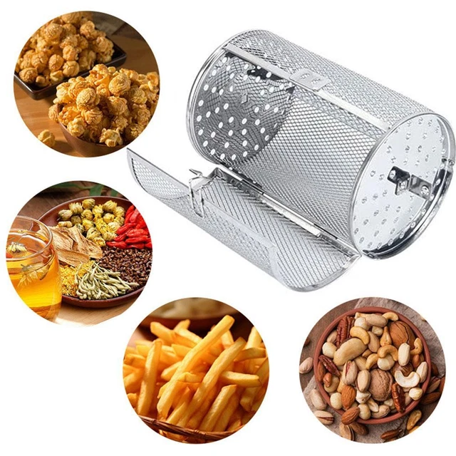 ROTATING STEEL MESH Basket for Air Fryer Oven for Grilling BBQ Coffee ...