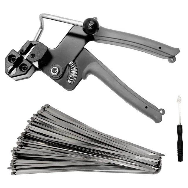 METAL ZIP TIES Cutter with 100PCS Cable Tie for Self-Locking Zip Ties ...