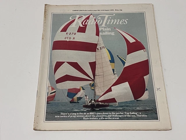 RADIO TIMES MAGAZINE 4–10 Aug 1979 – Top Sailing BBC1 Yachting Cover £ ...