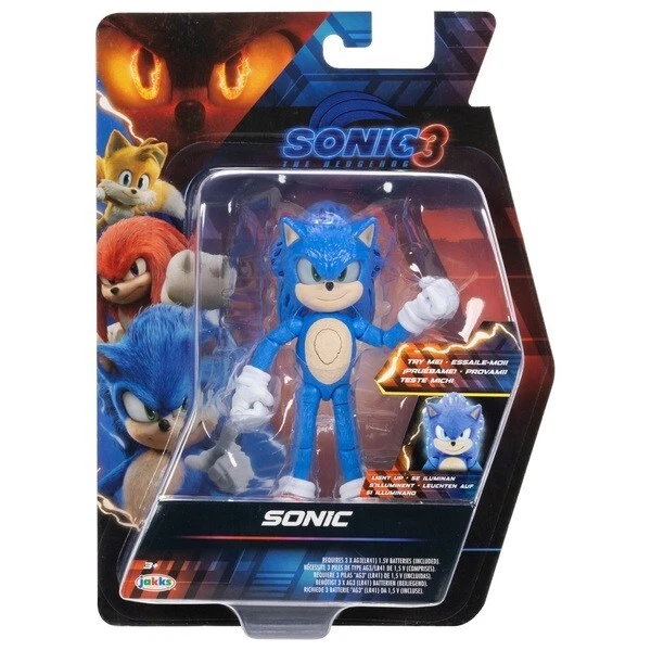 SONIC THE HEDGEHOG 3 Action Figure Light-Up Sonic Figure H 12cm £30.89 ...