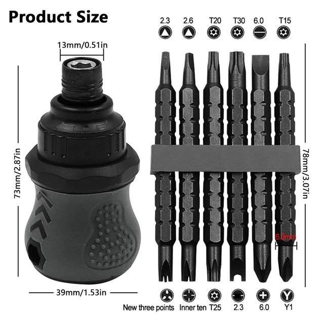 RATCHET SCREWDRIVER SET Multi-function Magnetic Screwdriver 13 In 1 ...