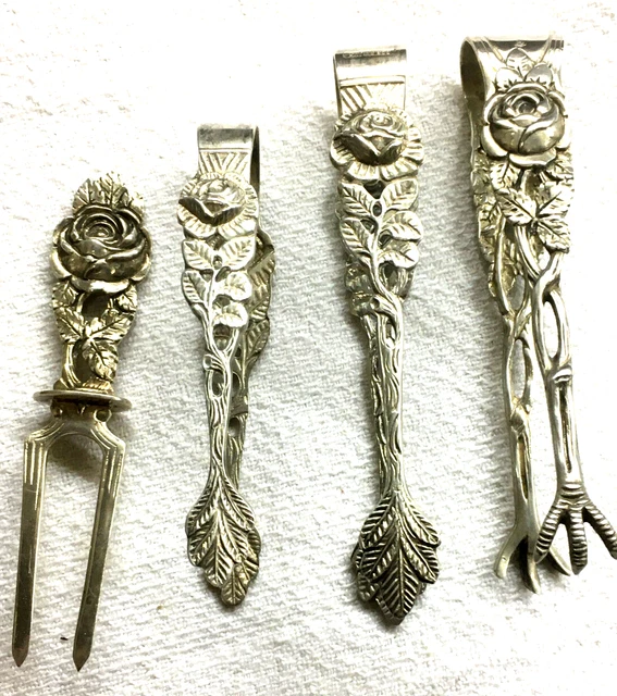 HILDESHEIMER ROSE 800ER Silber Konvolut - 3 unterschiedliche Zangen - 1 Gabel EUR 80,00 ...